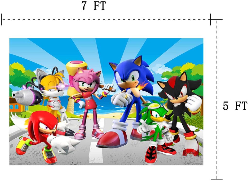 7 Ft x 5 Ft Sonic the Hedgehog Backdrop – Party Animals